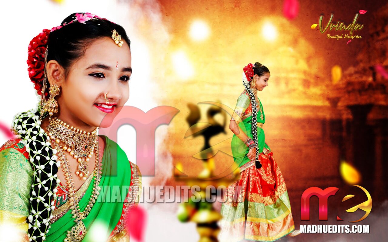 Traditional Half Saree Function PSD Templates - MadhuEdits