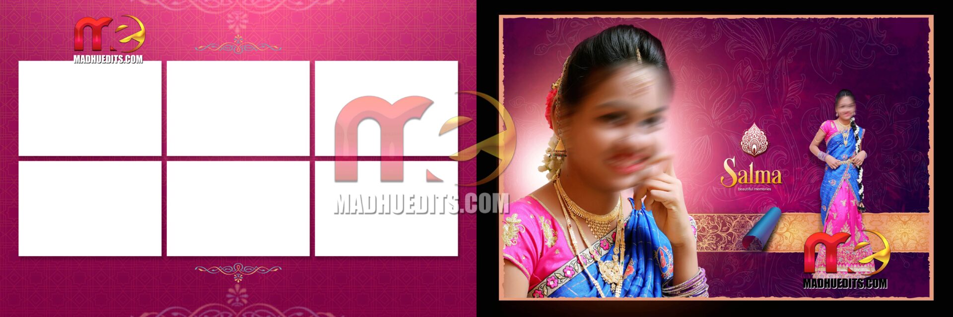 Saree Ceremony Album PSD Templates-2Volumes - MadhuEdits
