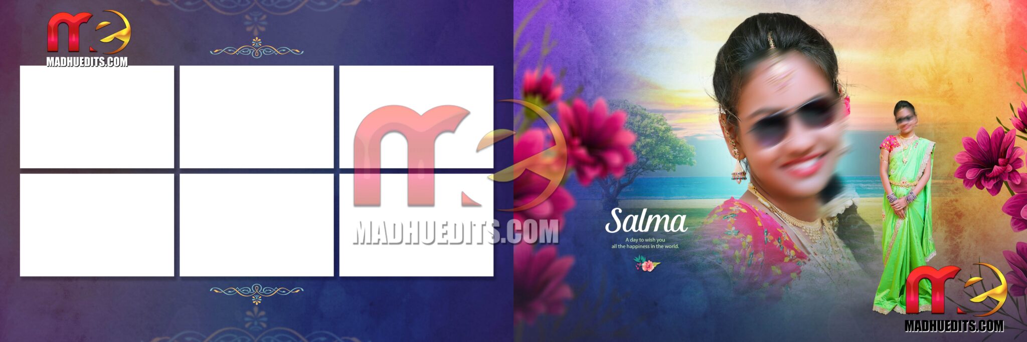 Saree Ceremony Album PSD Templates-2Volumes - MadhuEdits