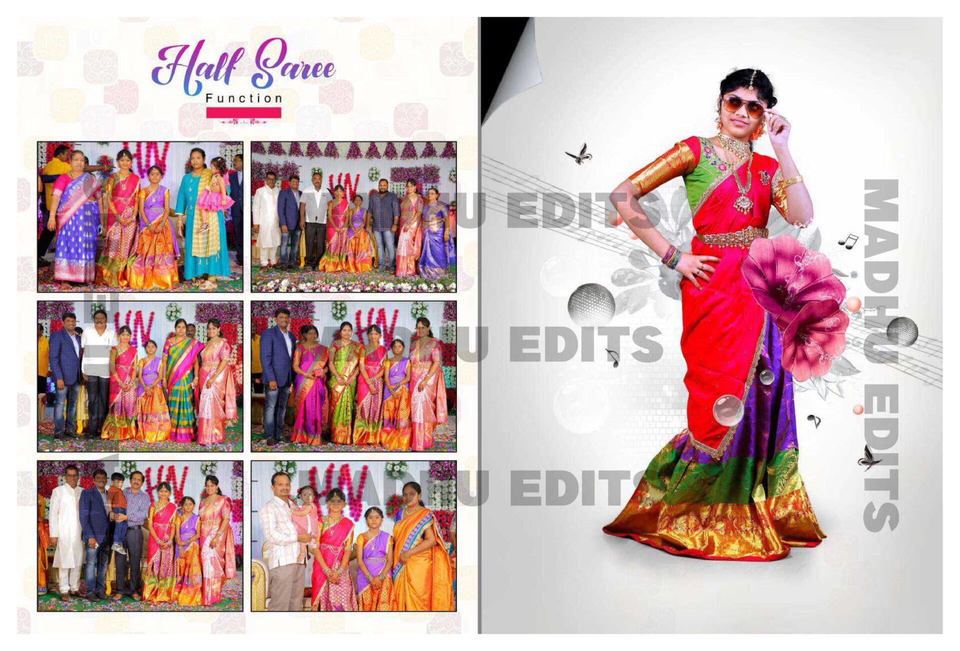 Modern Half Saree 50 PSD Pack - MadhuEdits
