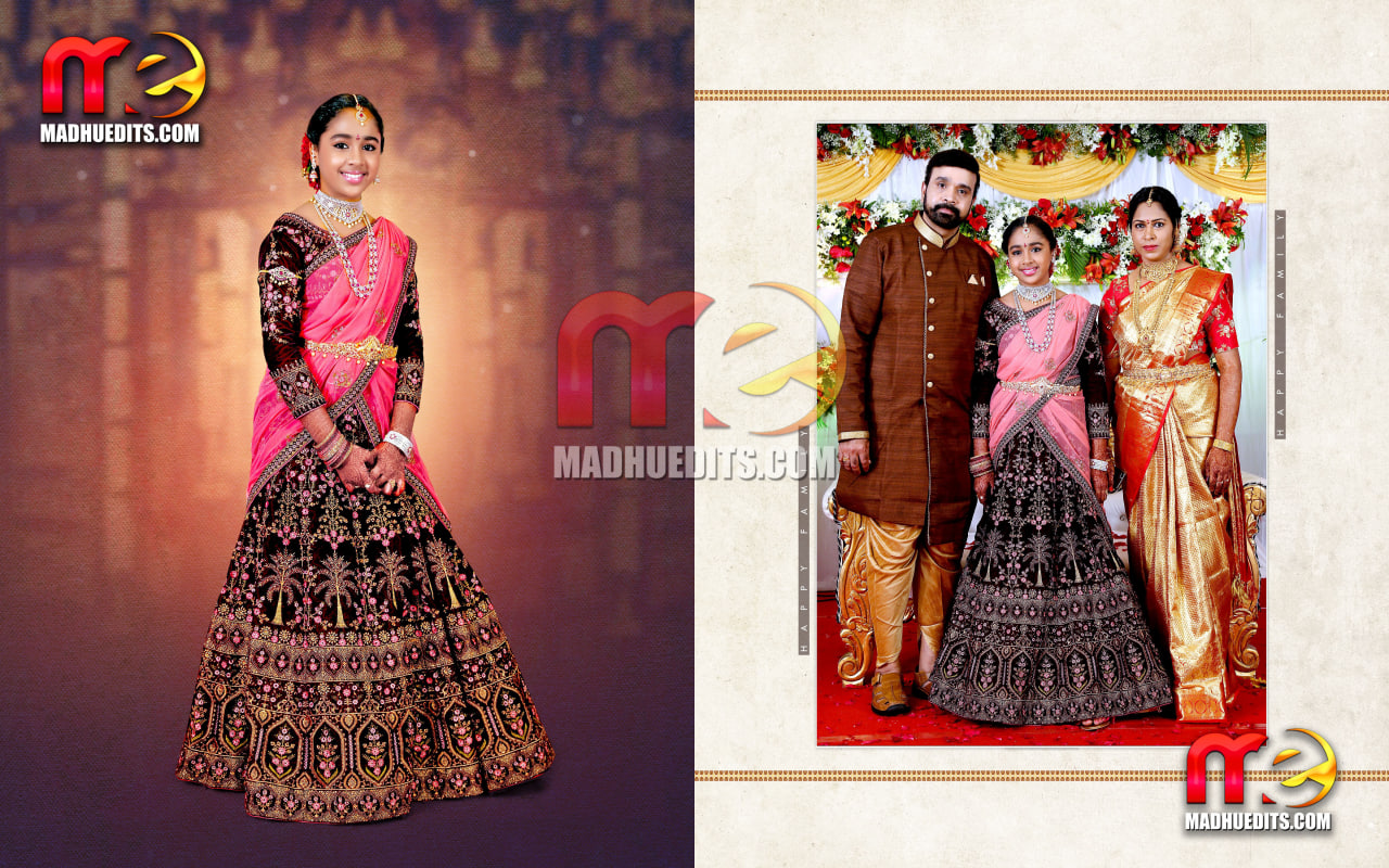 HALF SAREE CEREMONY - TRADITIONAL PSD FILES - MadhuEdits