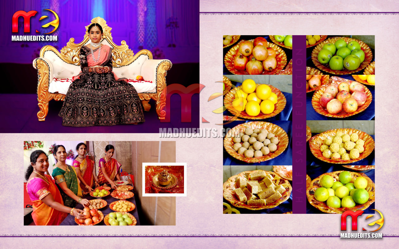 HALF SAREE CEREMONY - TRADITIONAL PSD FILES - MadhuEdits