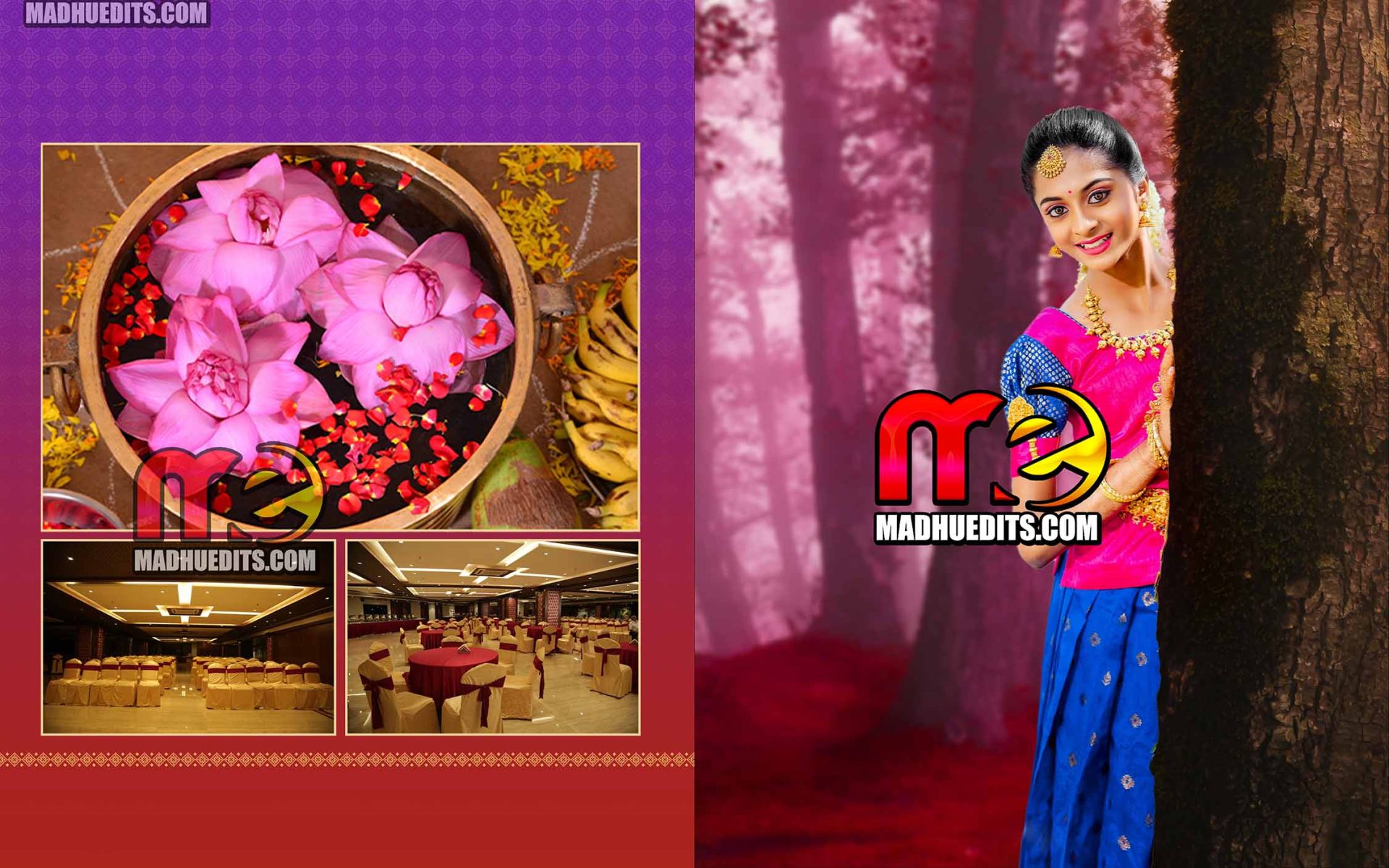 SAREE CEREMONY ALBUM DESIGNING PSD FILES - MadhuEdits