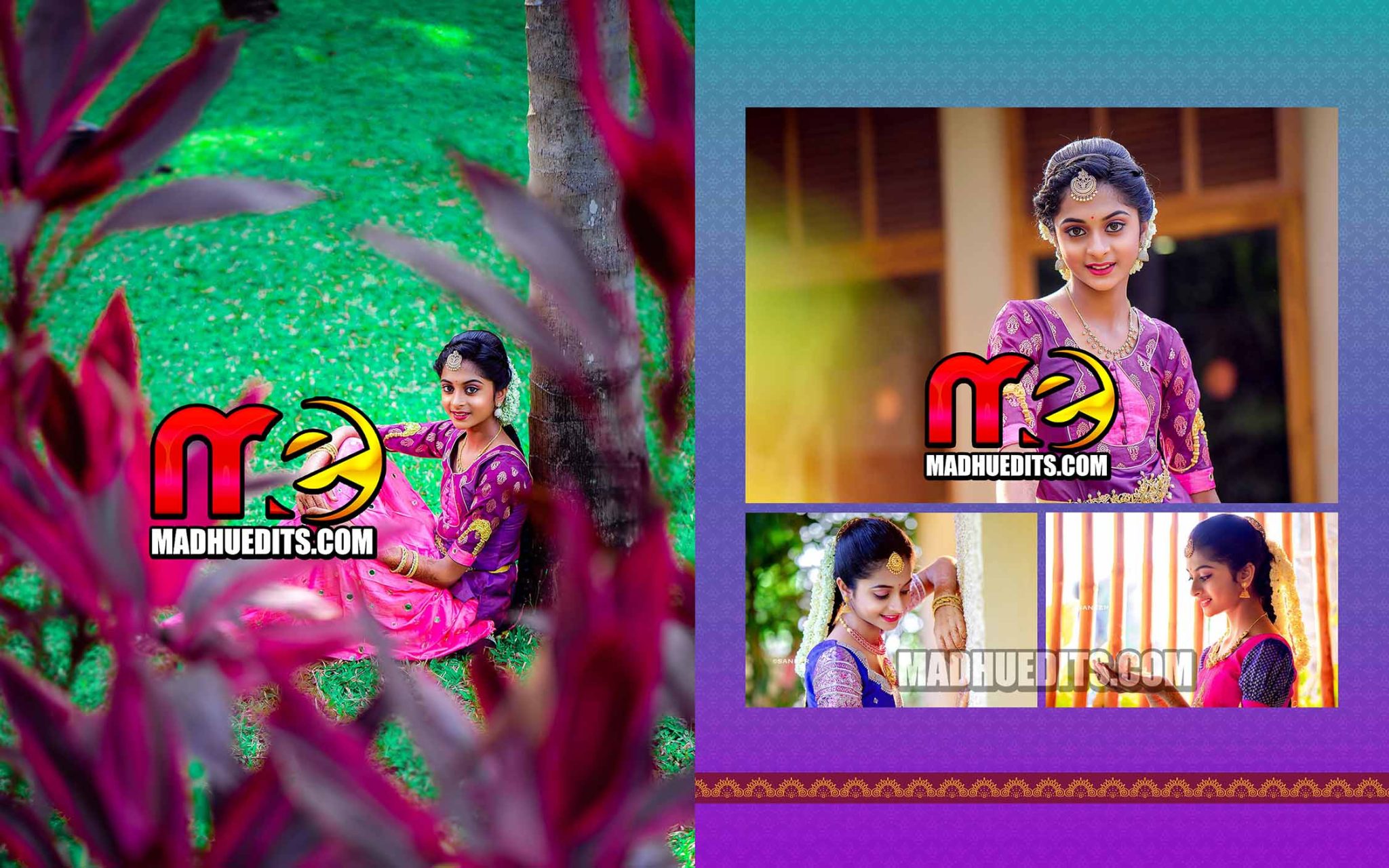 SAREE CEREMONY ALBUM DESIGNING PSD FILES - MadhuEdits