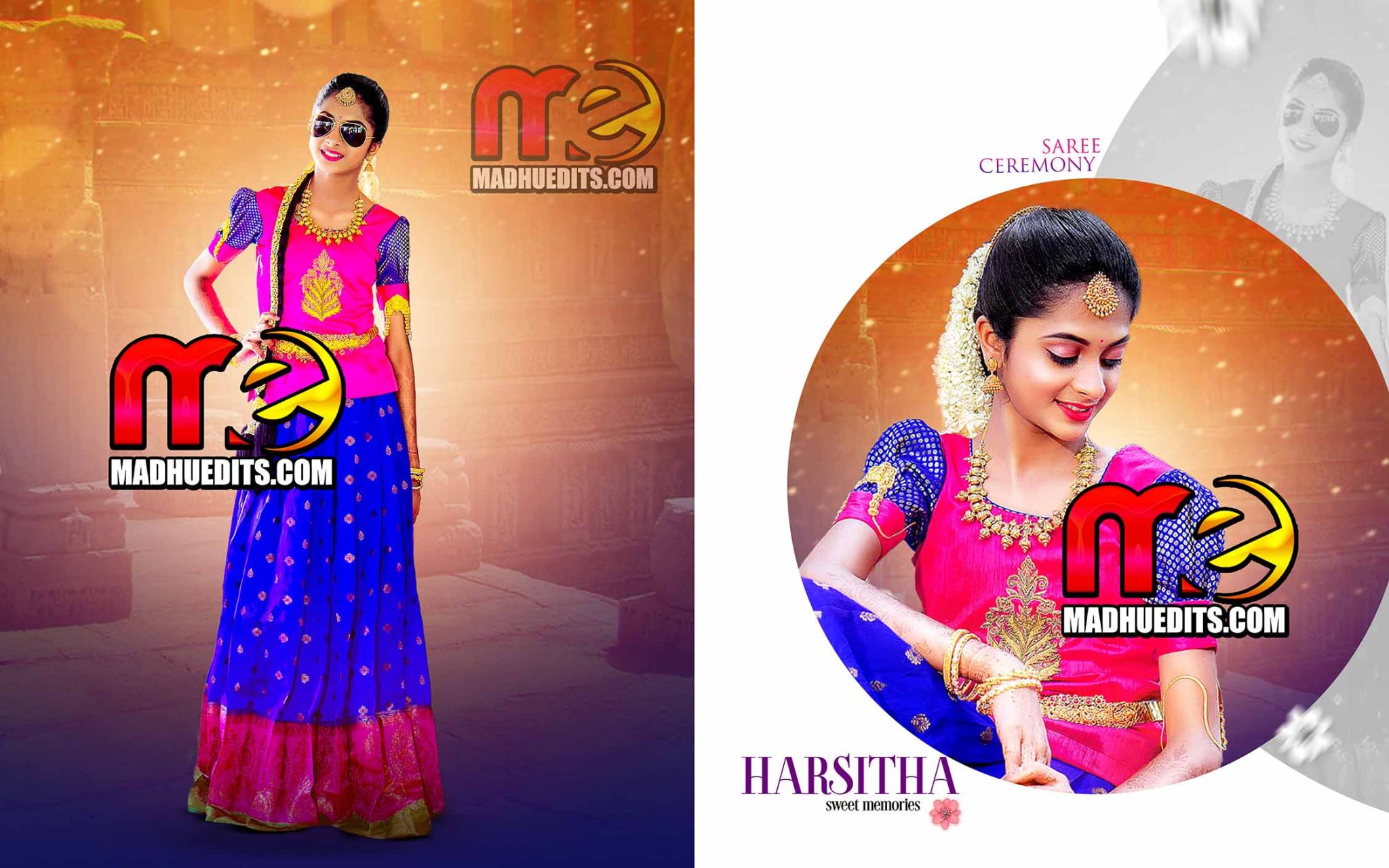 SAREE CEREMONY ALBUM DESIGNING PSD FILES - MadhuEdits