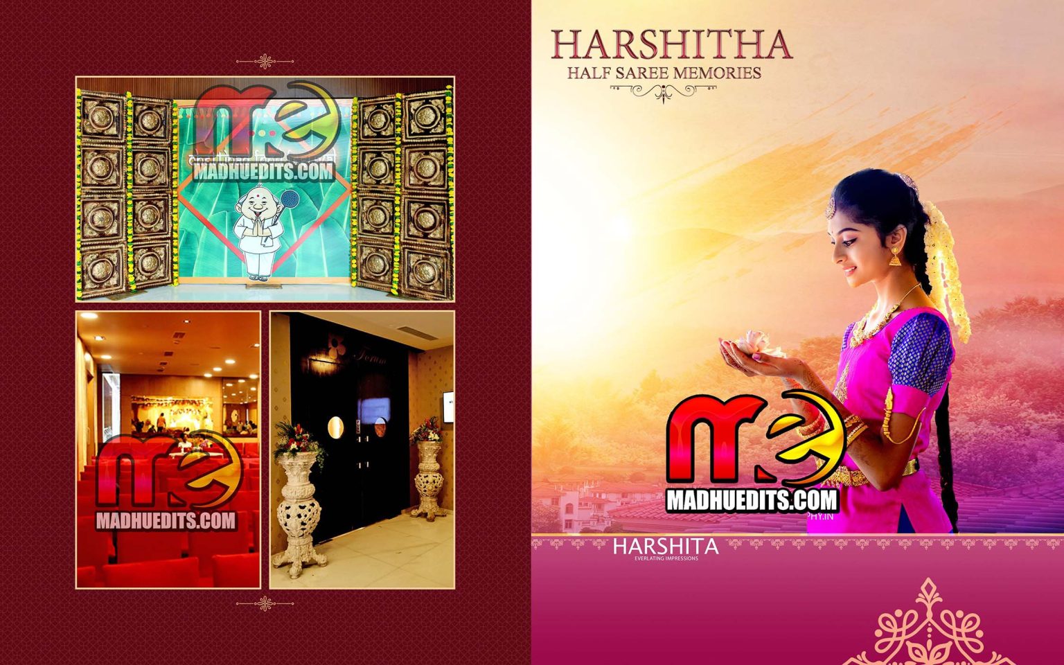 SAREE CEREMONY ALBUM DESIGNING PSD FILES - MadhuEdits