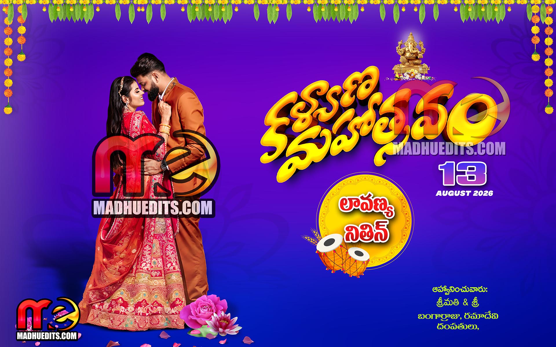 Wedding Flex Banner PSD Designs-PREMIUM 2025 - MadhuEdits