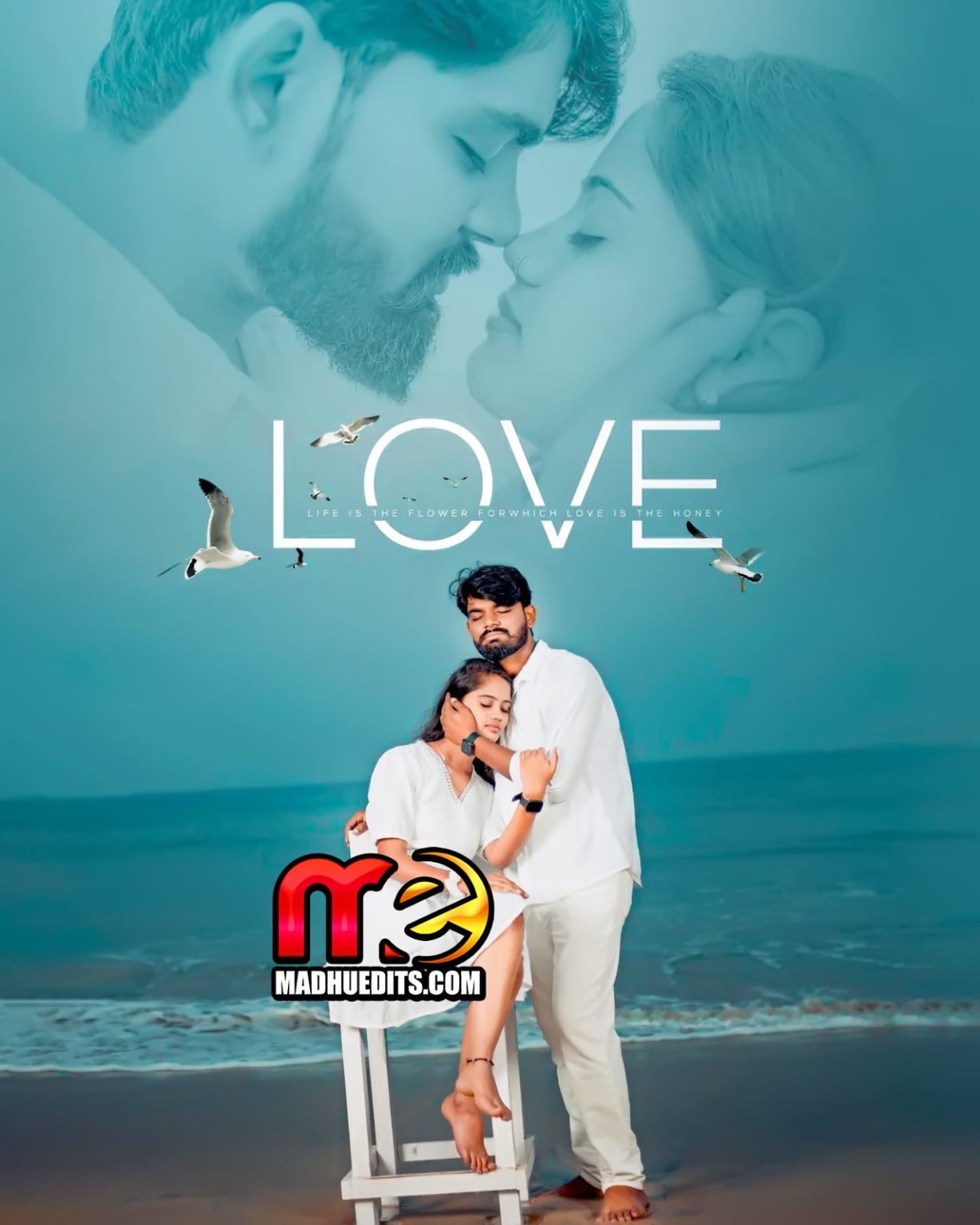 WEDDING POSTER DESIGN PSD - Trending Double Exposure Templates - MadhuEdits