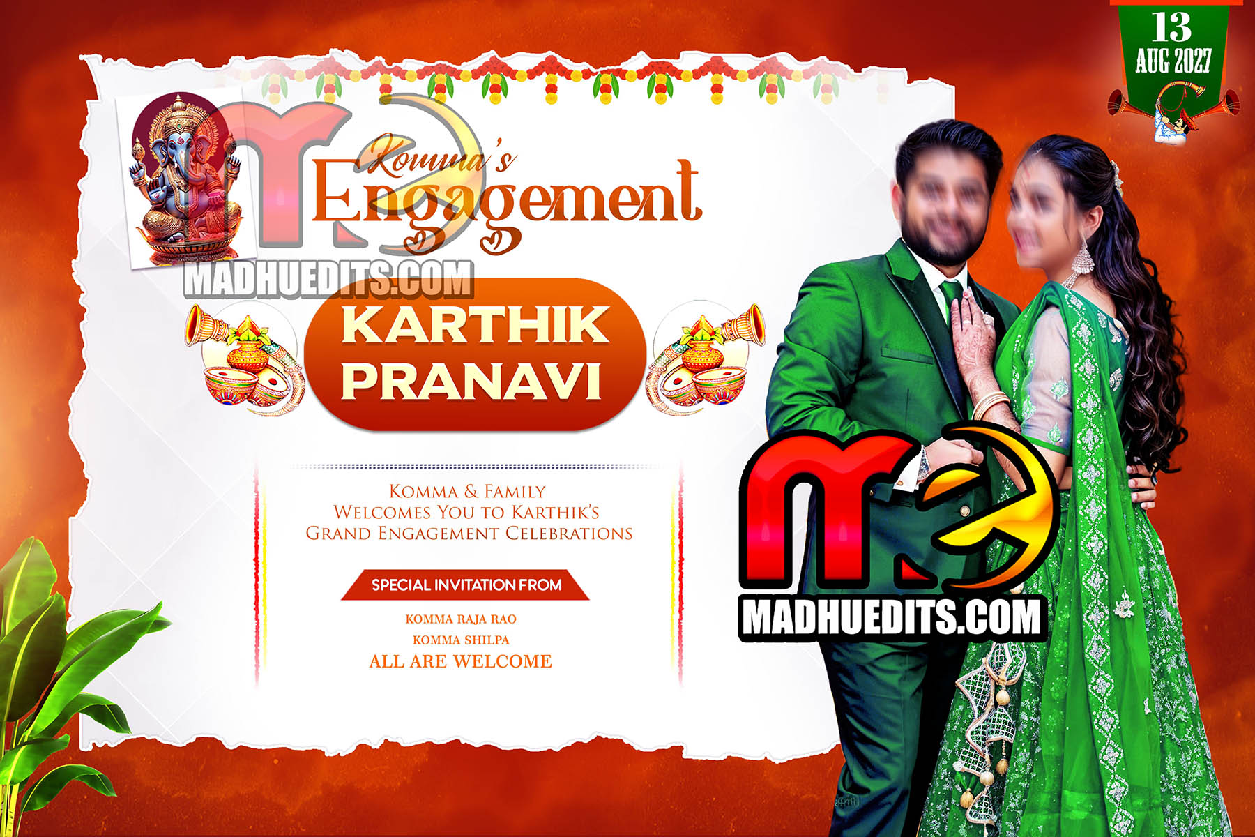 Telugu Wedding Flex Design PSDs - Latest Banners - MadhuEdits